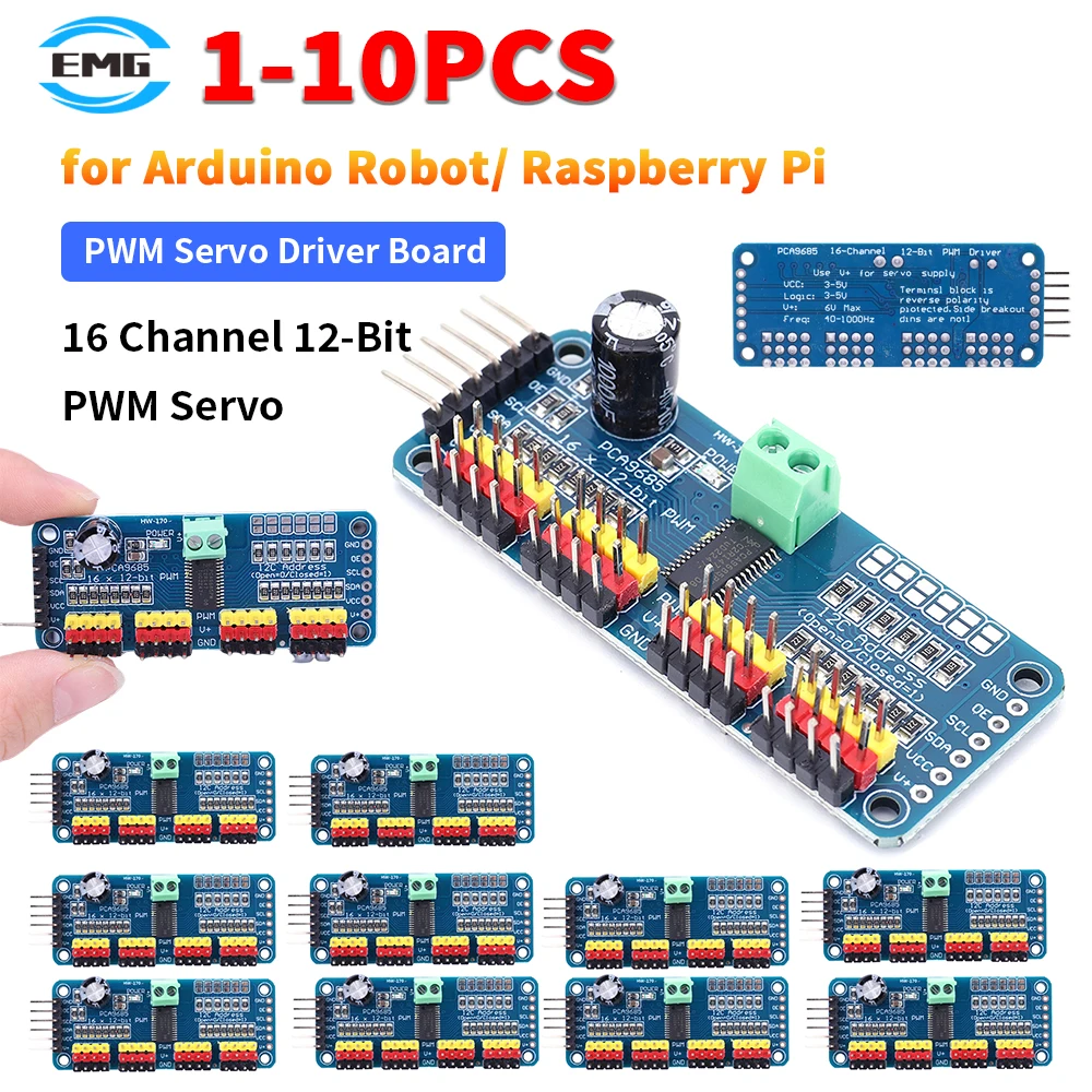 1-10pcs-PCA9685-Robot-Controller-IIC-Interface-16-Channel-12-Bit-PWM ...