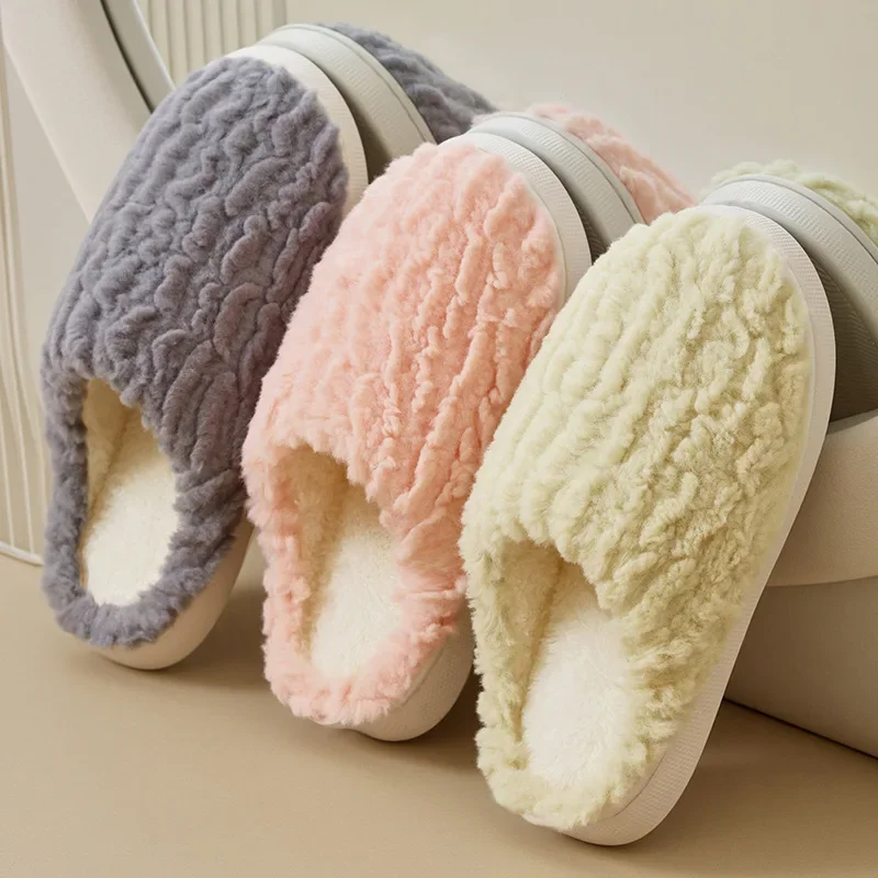 2025 New Simple Cotton Slippers - Cozy Plush Family House Shoes, Men's ...