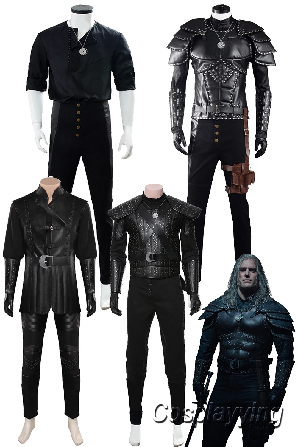 TV Wizard 3 Costume Disguise Geralt Cosplay Fantasia Adult Men Fantasy ...