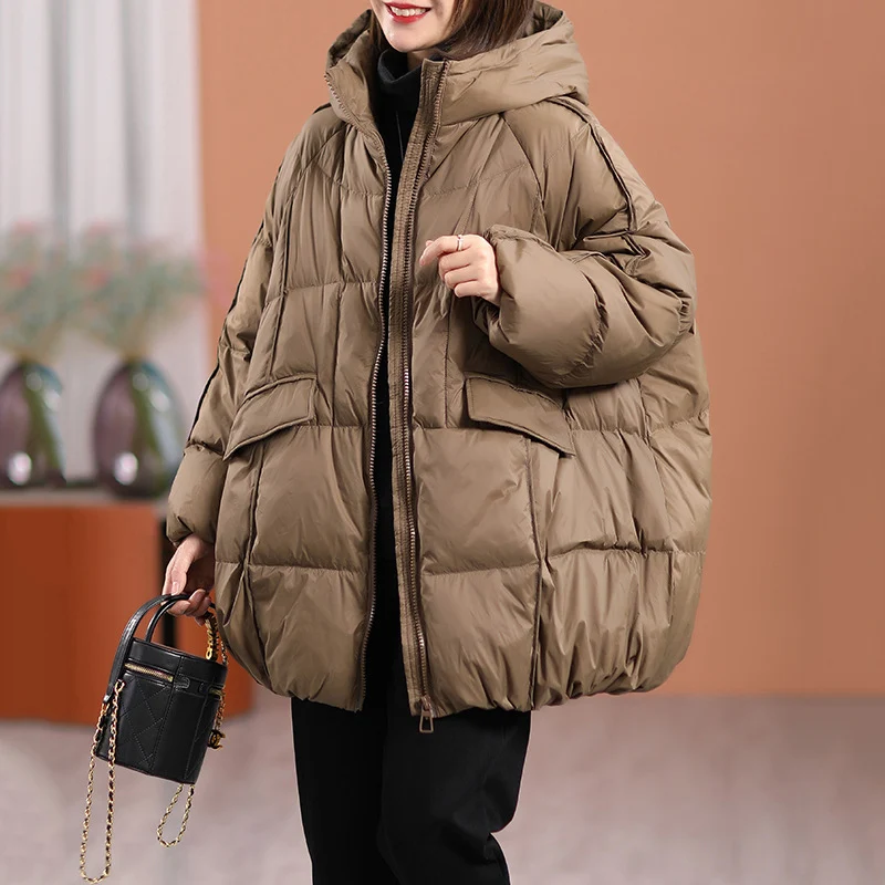 Chaqueta-de-plum-n-de-pato-blanco-con-capucha-para-mujer-prendas-de ...