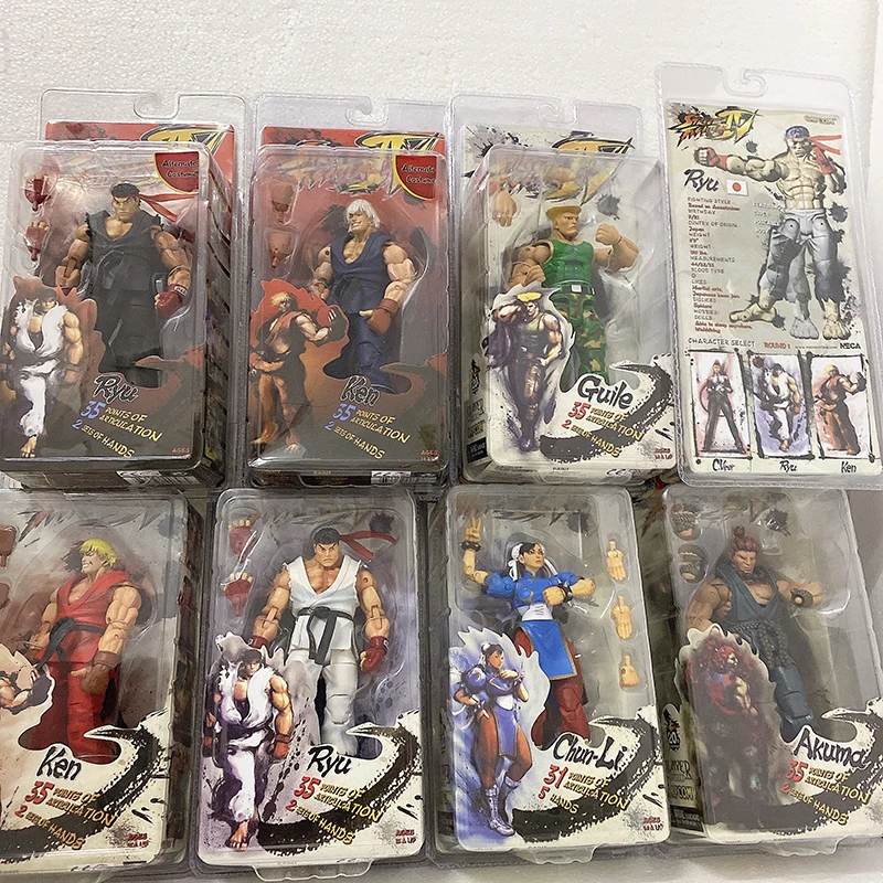 NECA Ryu Figure Chun Li Ken Figure Chun-Li Hoshi Akuma Chunli Gouki ...