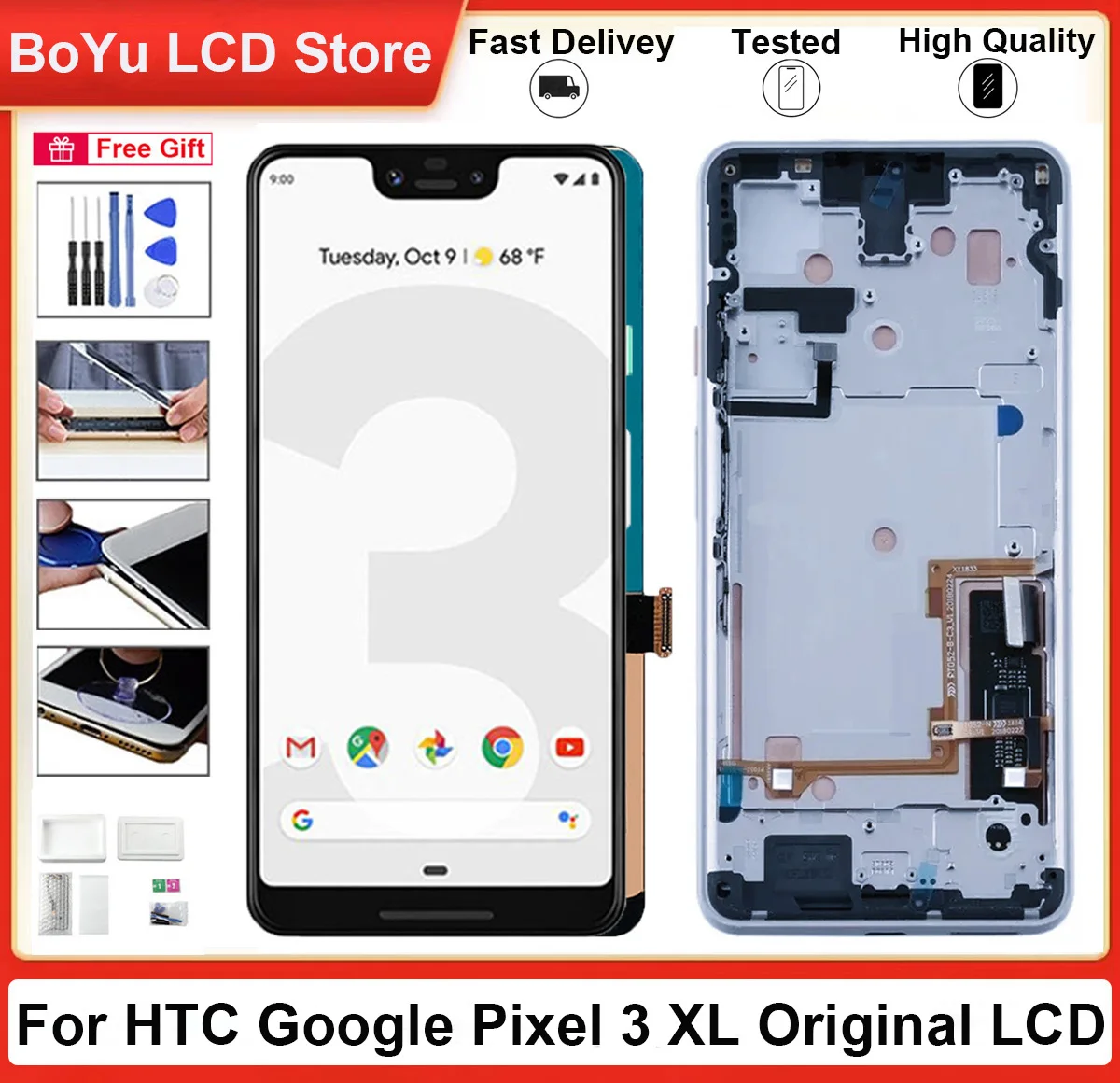 100-Original-6-3-New-Tested-pixel-3xl-Screen-For-Google-Pixel-3XL-lcd ...