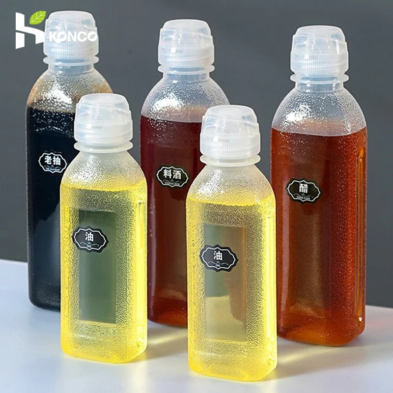300/500ML Oil Bottle Plastic Condiment Squeeze Bottles Kitchen Oil ...