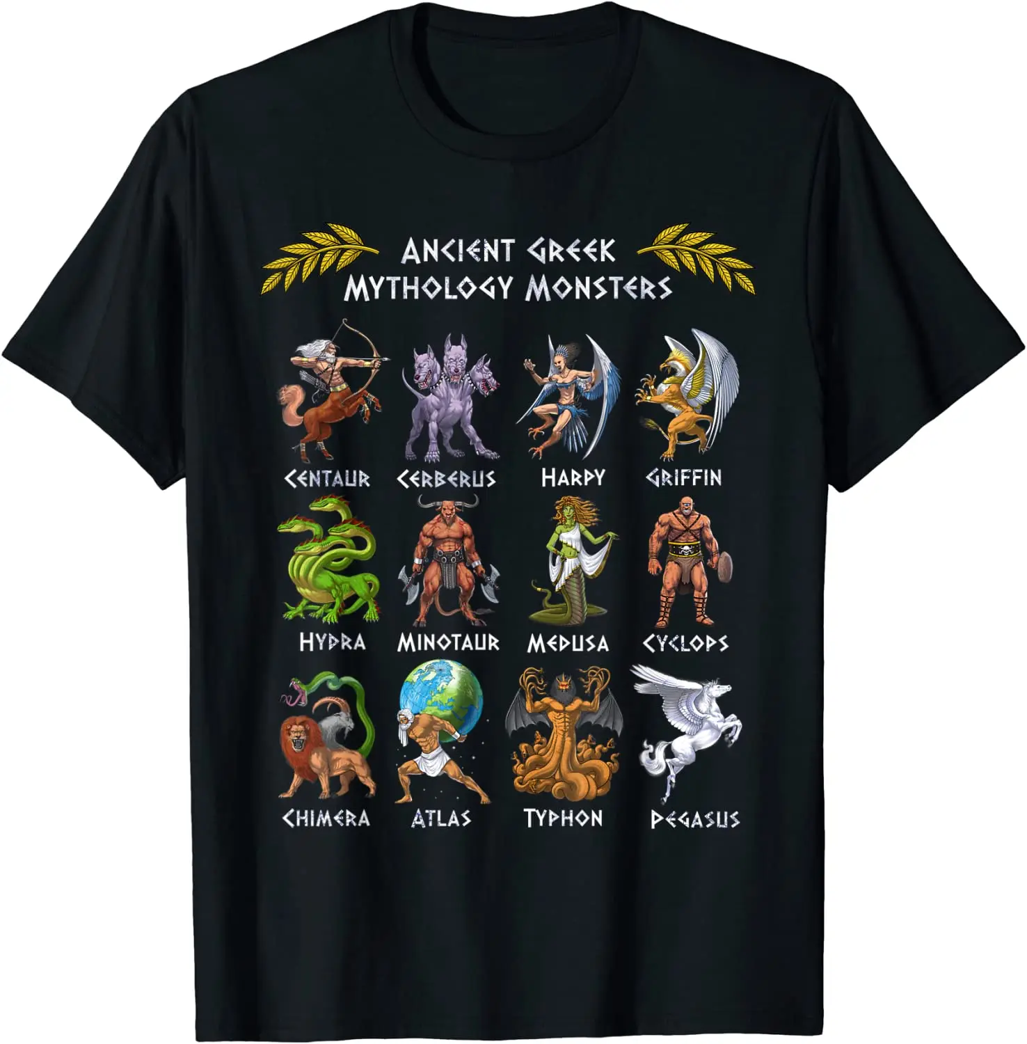 Greek-Mythology-Mythical-Creatures-Ancient-Greece-Gods-Men-T-Shirt ...
