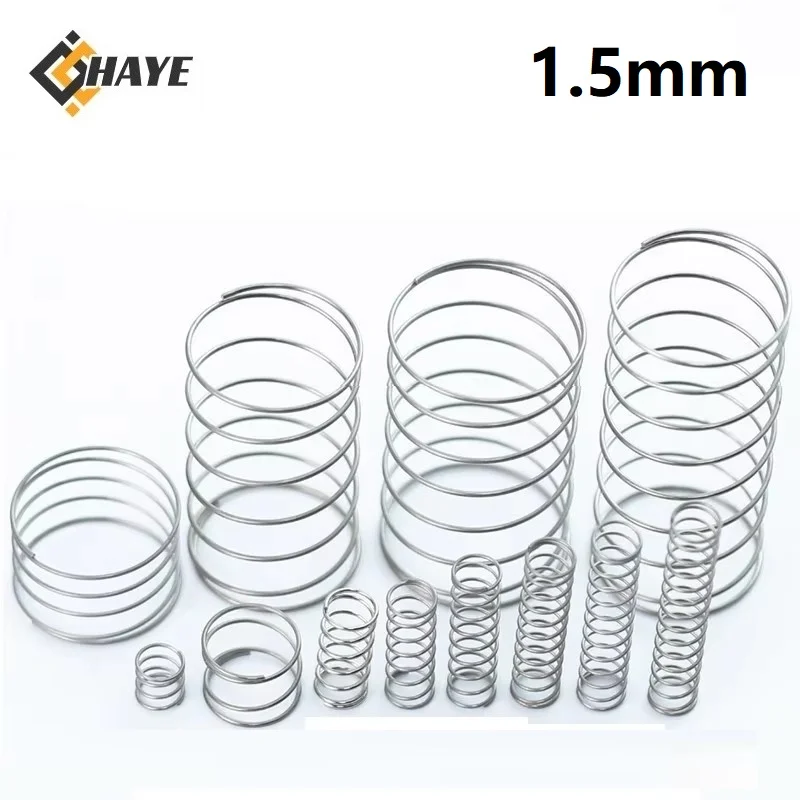10pcs 304 Stainless Steel 1.5mm Wire Diameter Compression Spring ...