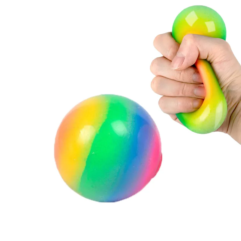 Creative Gradient Rainbow Flour Stress Relief Ball Toys Squeeze Slow ...
