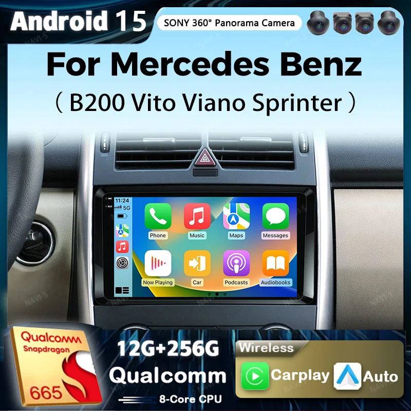 Android 15 Car Radio QLED For Mercedes Benz B200 A B Class W169 W245 ...