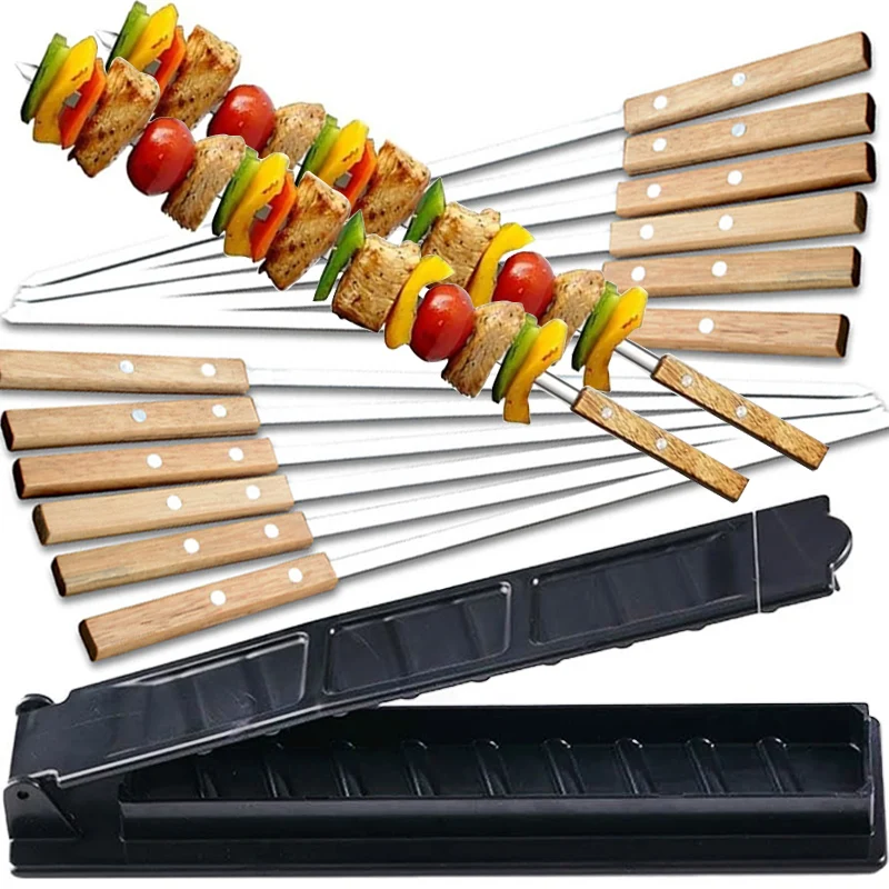 340-Stainless-Steel-Professional-Grilling-BBQ-Skewer-21Inch-Long-Flat ...