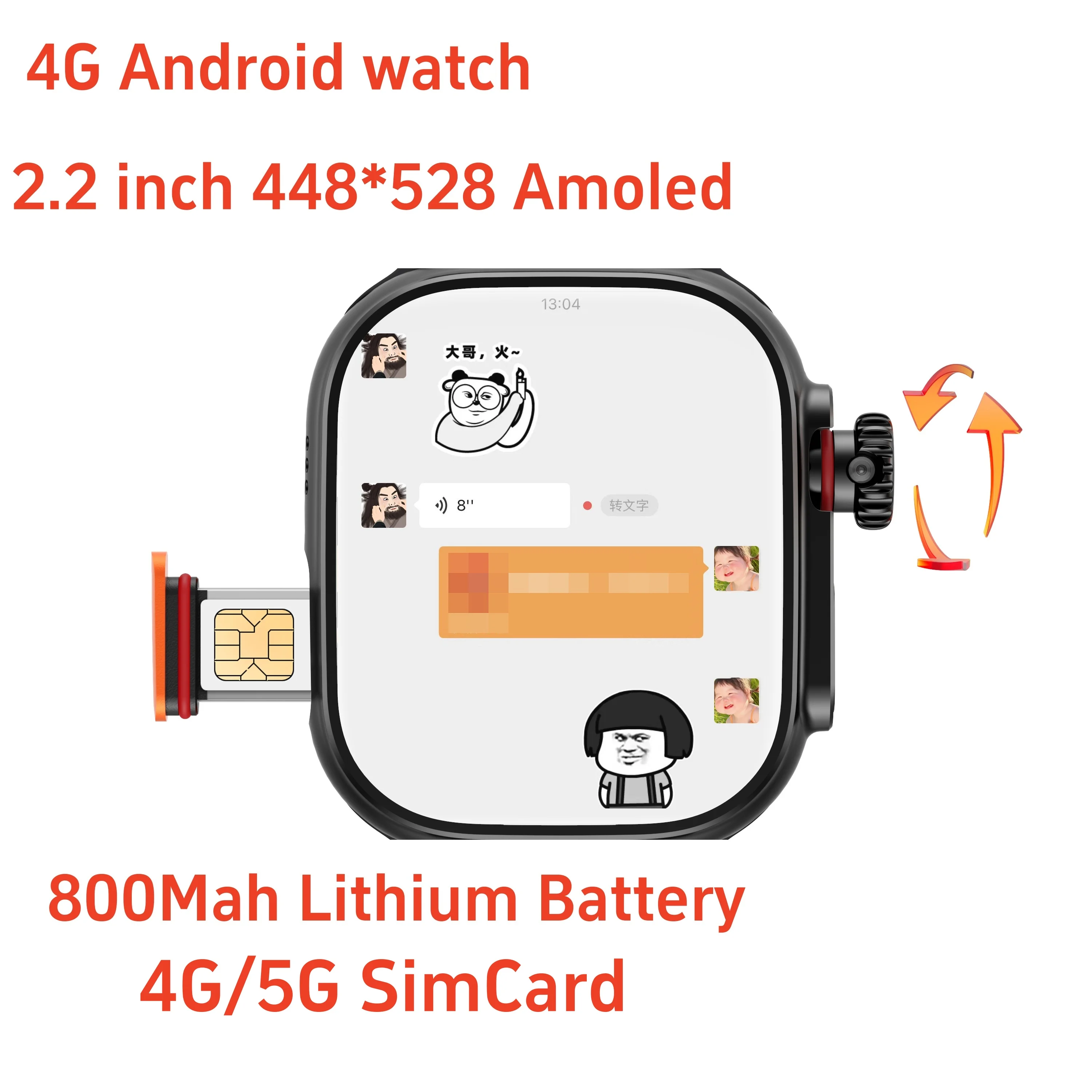 CDS9 S9 Ultra Android Smartwatch 4G/5G SIM card WiFi GPS Camera Play ...
