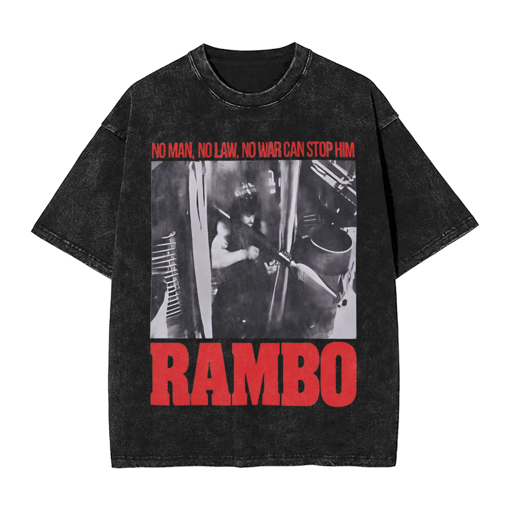 Men Rambo Stallone T-Shirts Top Tees Summer Classic Short-Sleeve T ...