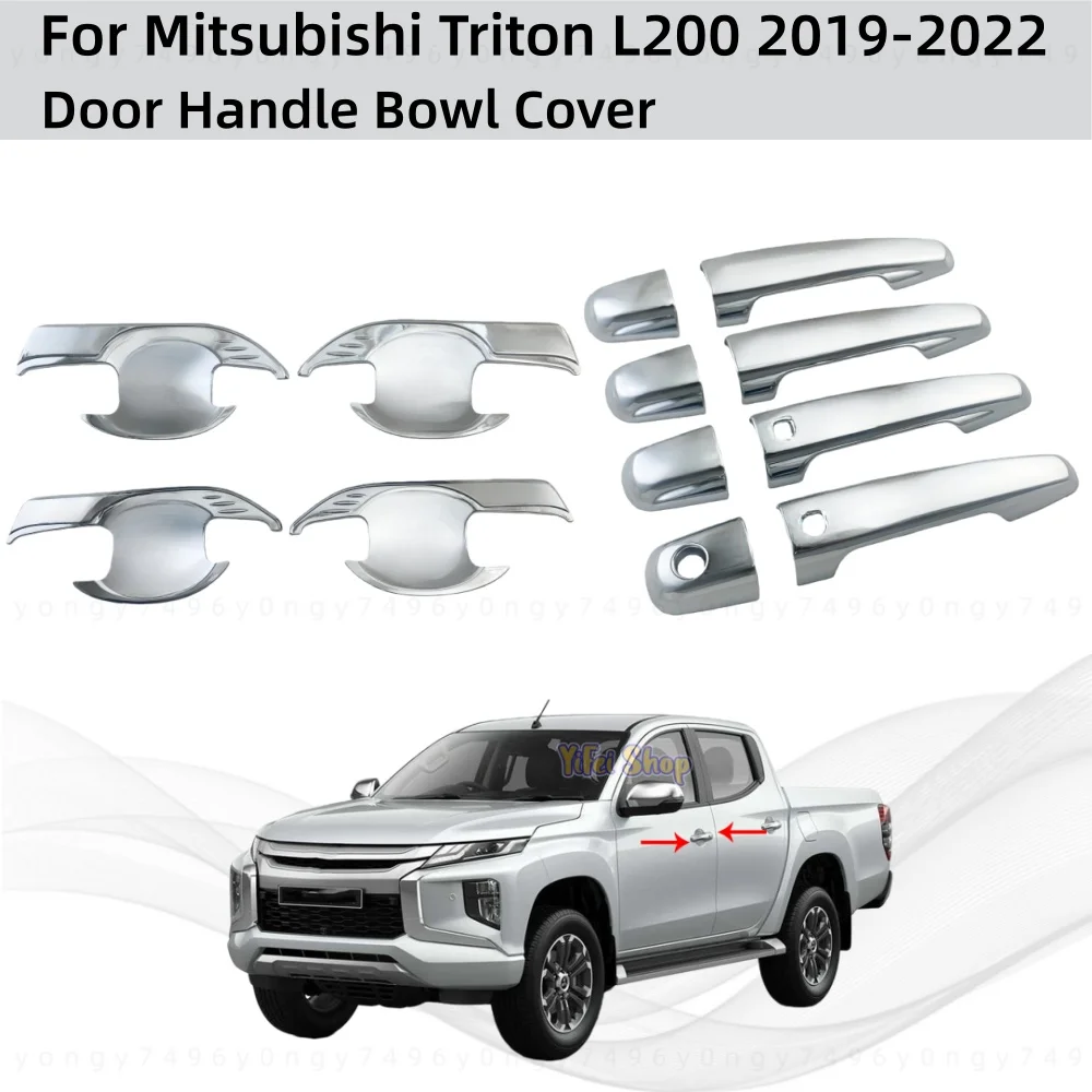 Car upgrade Chrome Accessories Plated Door Handle Bowl Cover Trim Paste ...