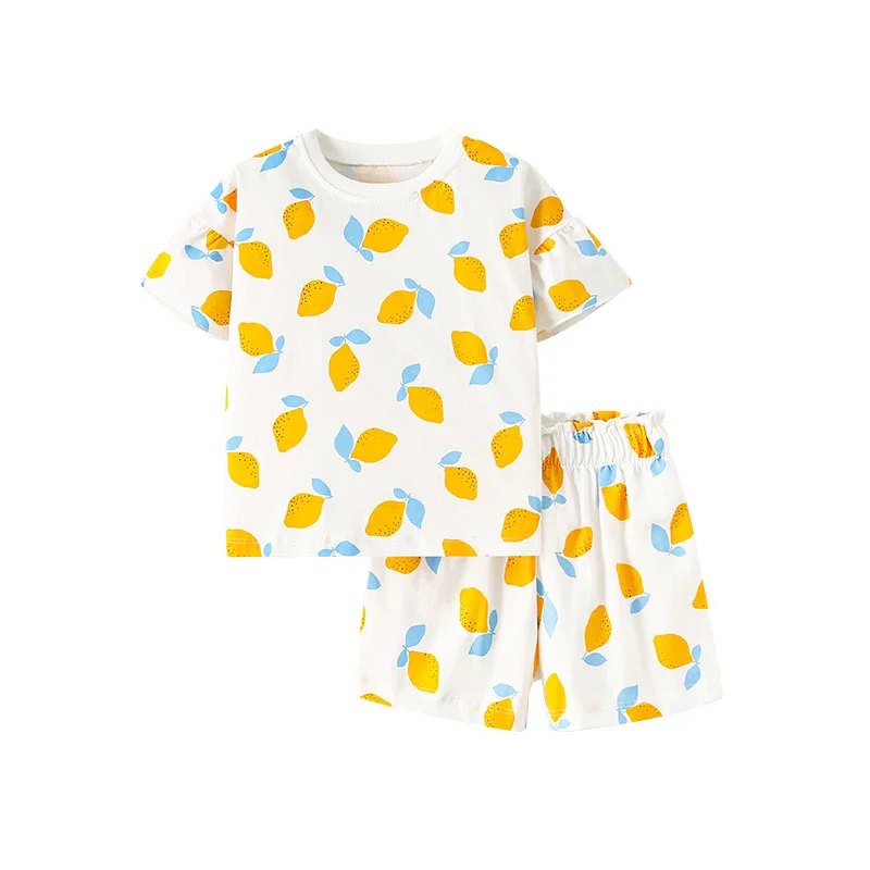Jumping-Meters-New-Arrival-Lemon-Print-Kids-Outfits-For-Summer-Girls ...