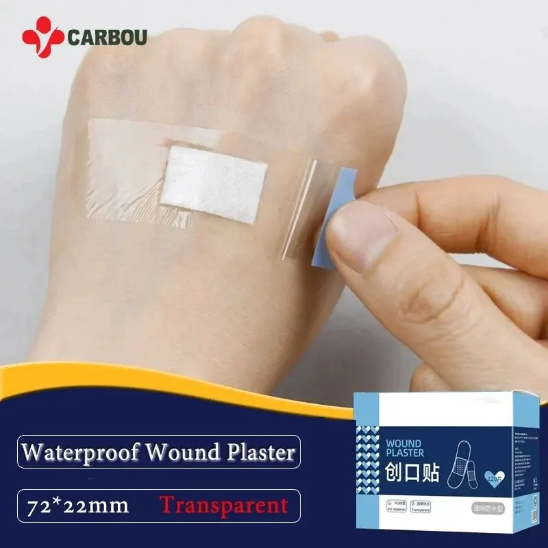 CARBOU-120pcs-PU-Transparent-Waterproof-Band-Aid-Adhesive-Medical ...