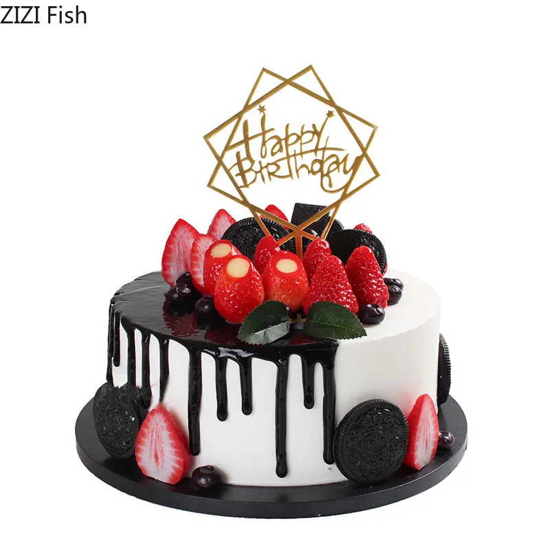 Simulation cake model Birthday Cake model plastic sample Fake cake ...
