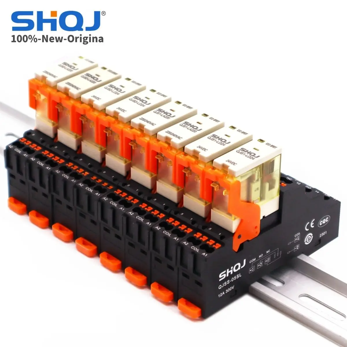 SHQJ 1CO/2CO industrial style power relay DIN Rail Mount Coil 12V 24V ...