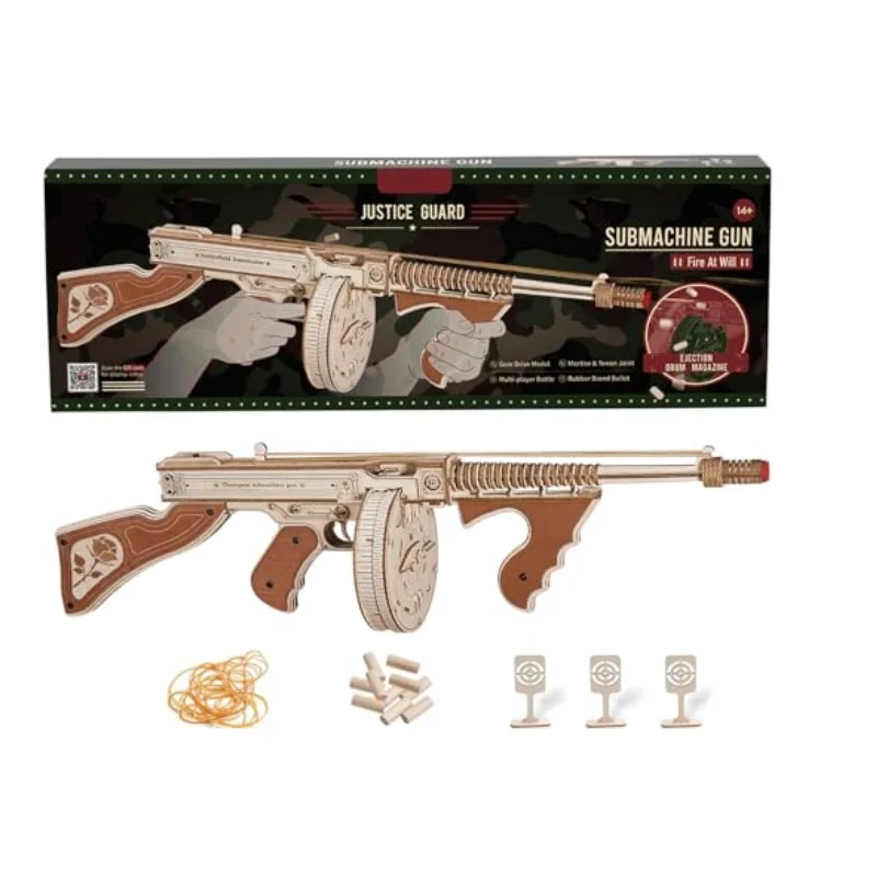 Robotime-Rokr-3D-Wooden-Puzzle-Thompson-Submachine-Gun-Block-Toy-Model ...