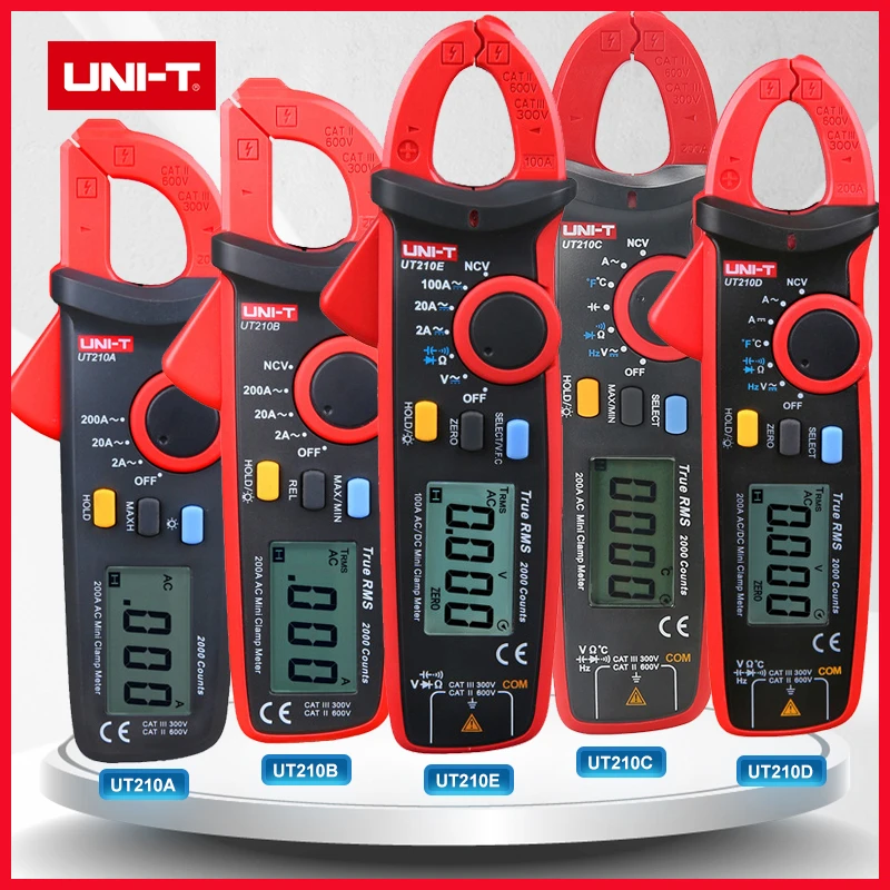 Uni-t Ut210a Ut210e Ut210d Mini Digital Clamp Meter Multimeter Handheld ...
