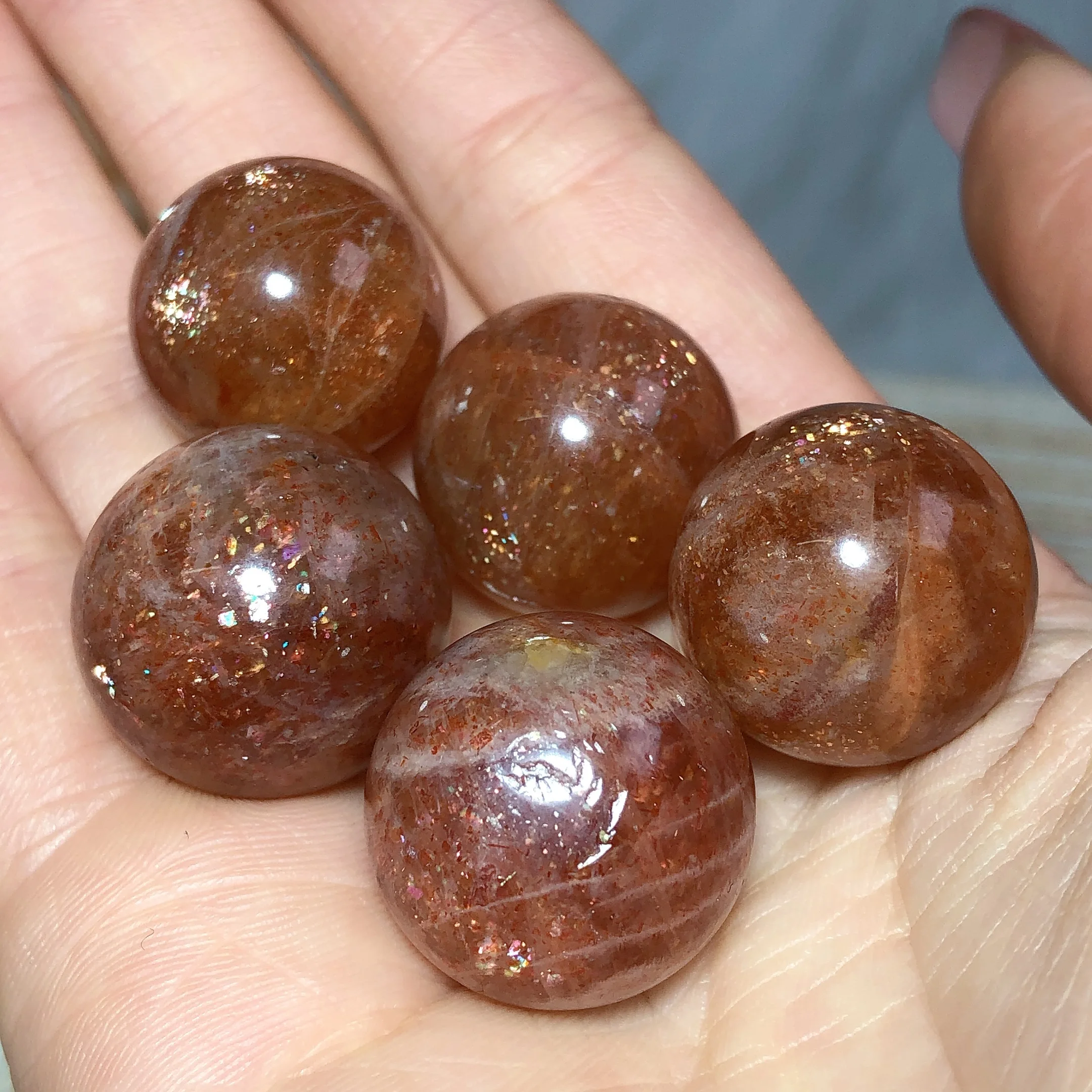 Natural-Crystal-Gem-Sunstone-Mini-Sphere-Golden-Flash-Polished-Rainbow ...