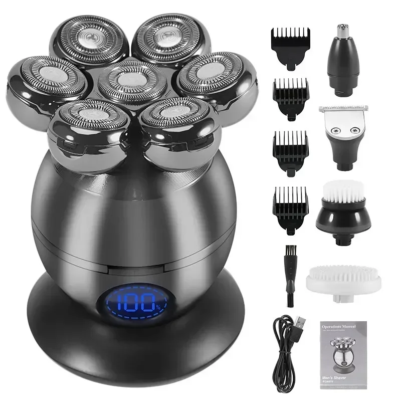 5-in-1-Electric-Head-Shaver-for-Bald-Men-7D-Floating-Cutter-Beard ...