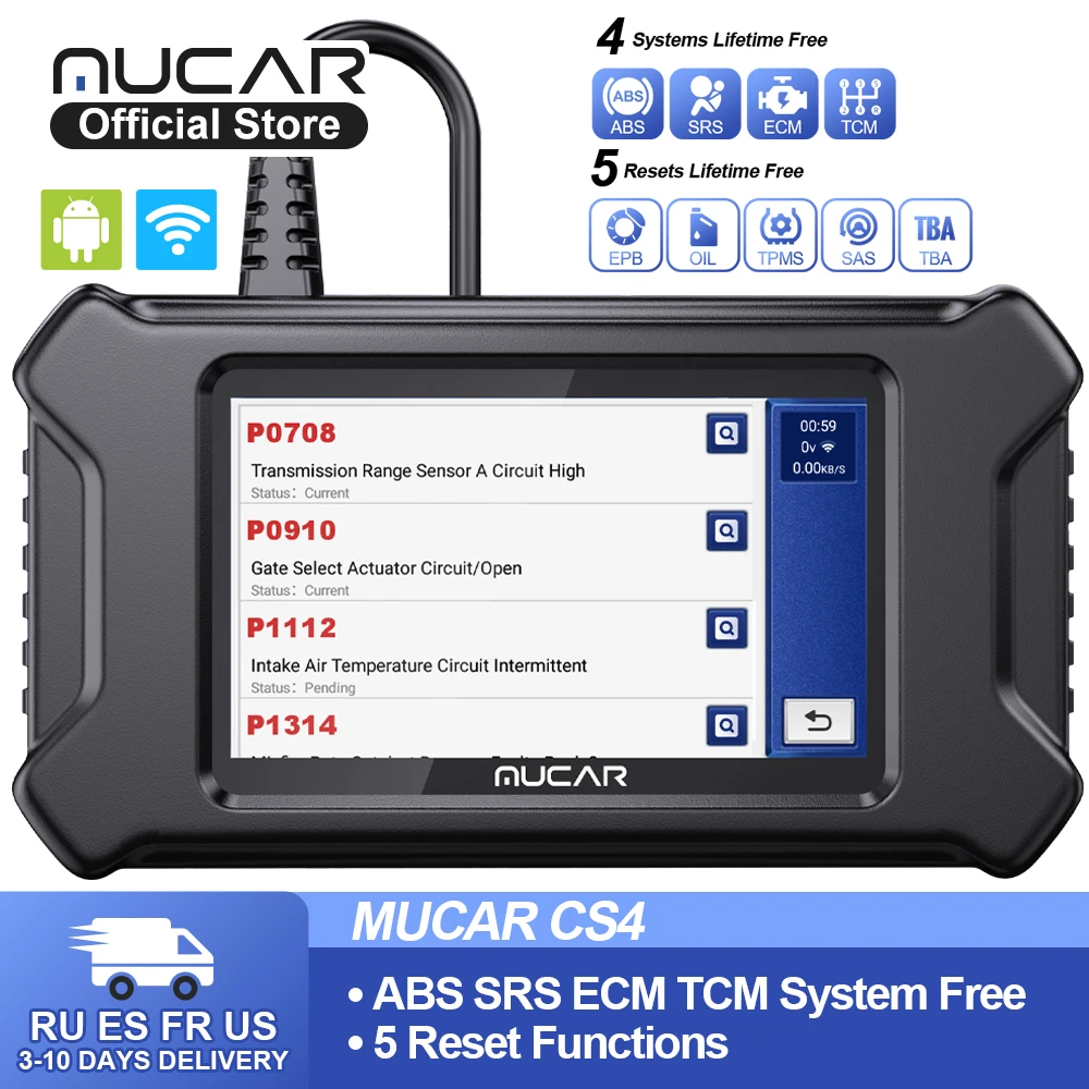 MUCAR CS4/CS6 OBD2 Scanner de Carro ABS SRS TCM TPMS Motor Leitor de ...