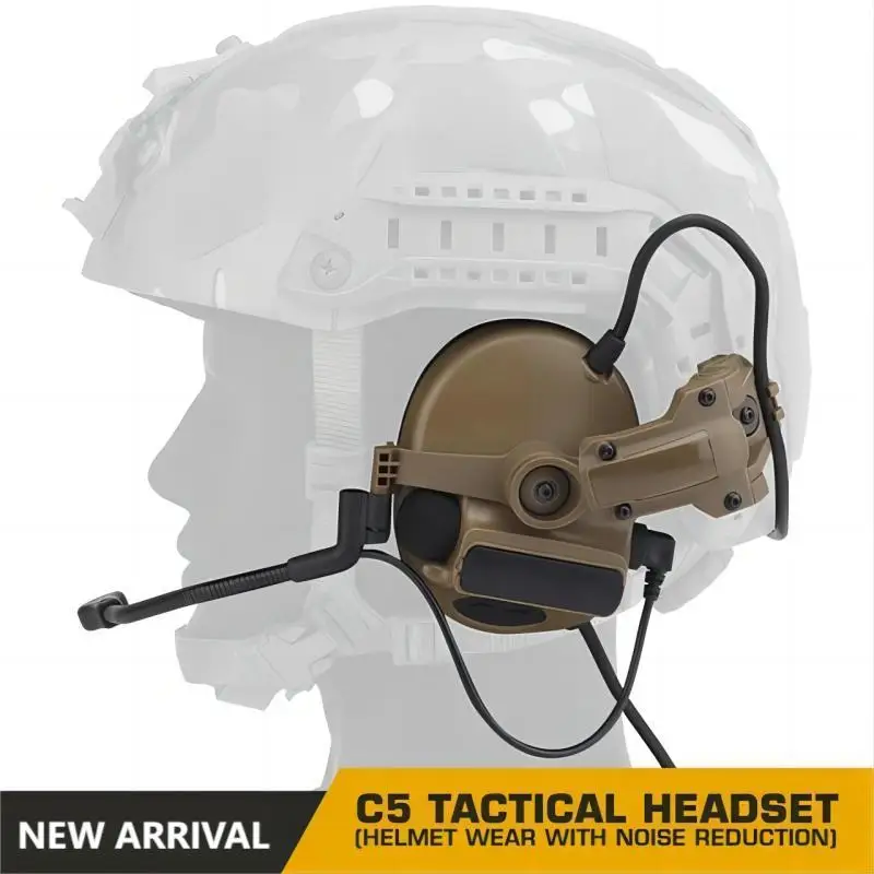 C5-Tactcial-Headset-Helmet-Wear-with-Noise-Reduction-Hunting-Shooting ...