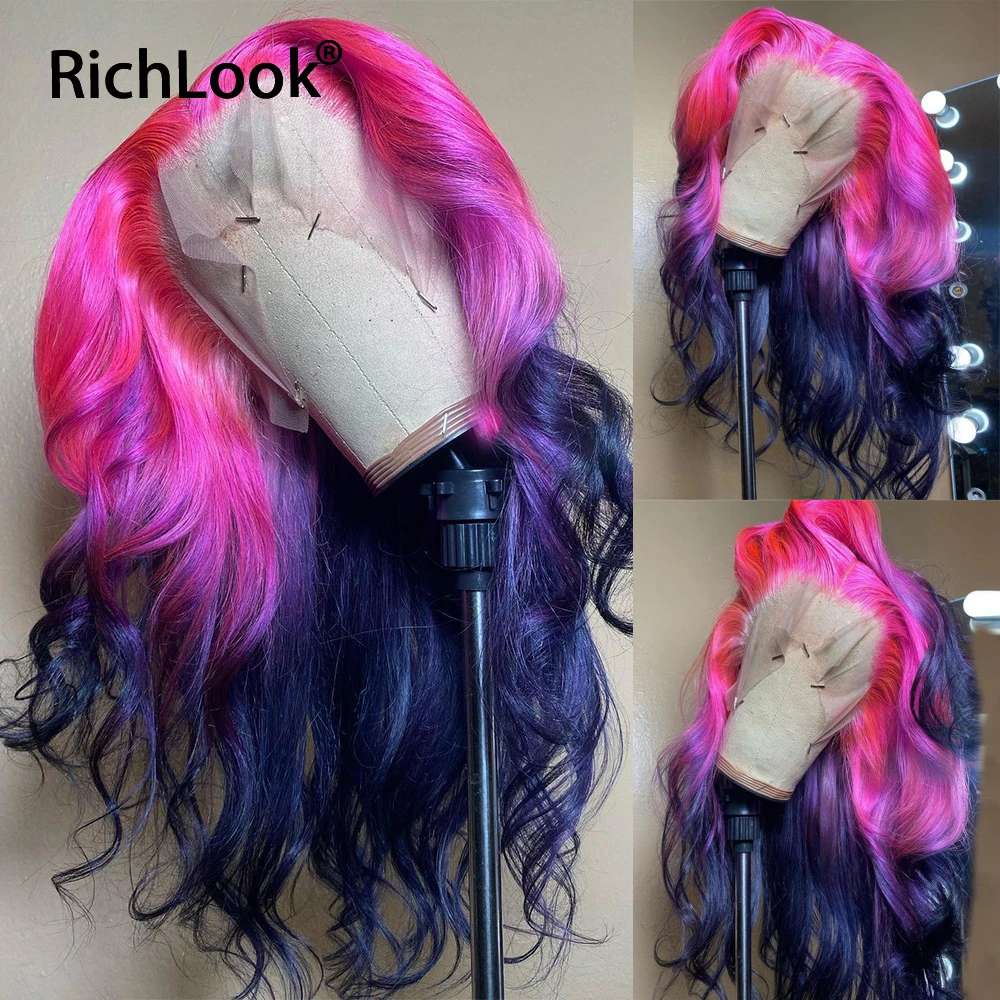 Pink Purple Ombre 13x4 Lace Front Wig hd Transparent Lace Front Human ...