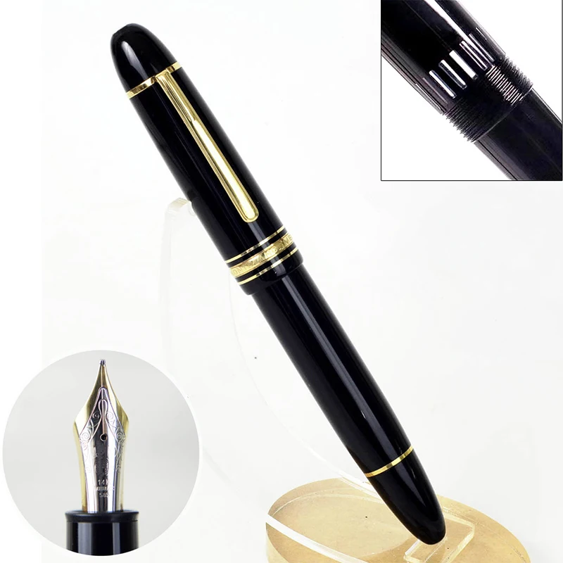 MB-Piston-Fountain-Pen-Filler-alta-qualidade-luxo-pena-Pen-resina-preta ...