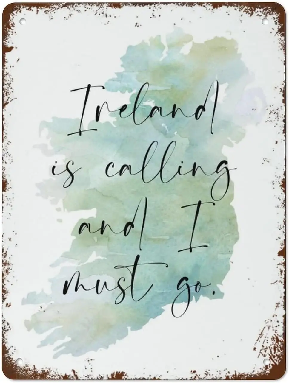 Irish Art Print Sign Ireland is Calling Tin Sign,I Must Go! Watercolor ...
