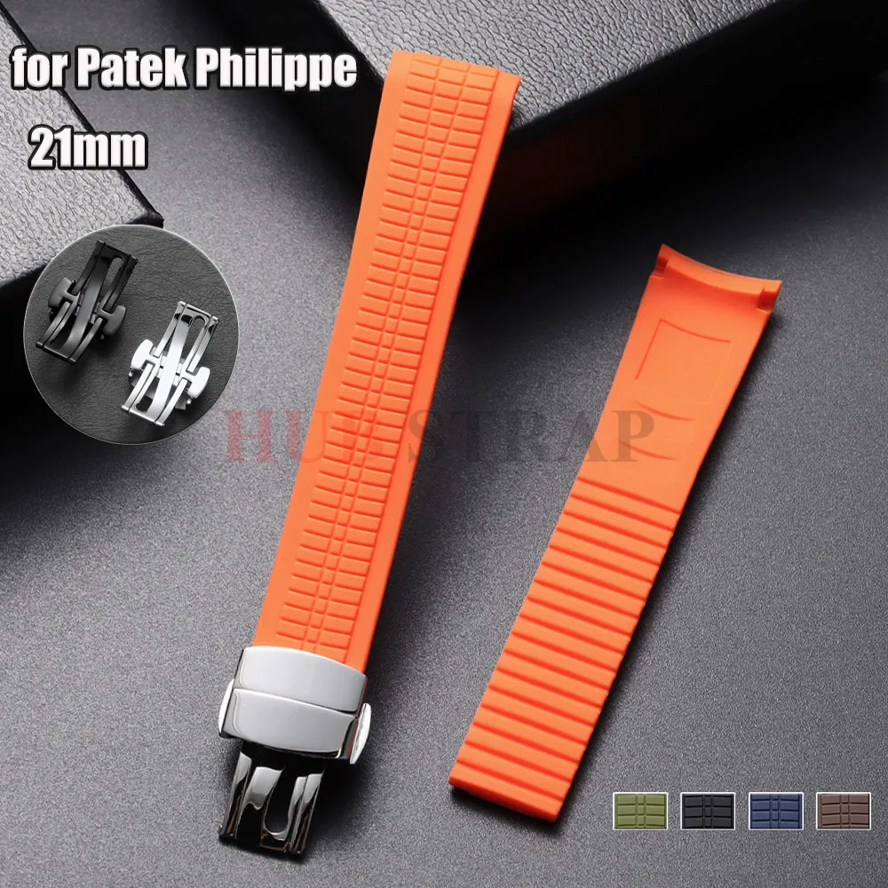 Soft and Elastic Silicone Rubber Watch Strap for Patek Philippe 5167R ...