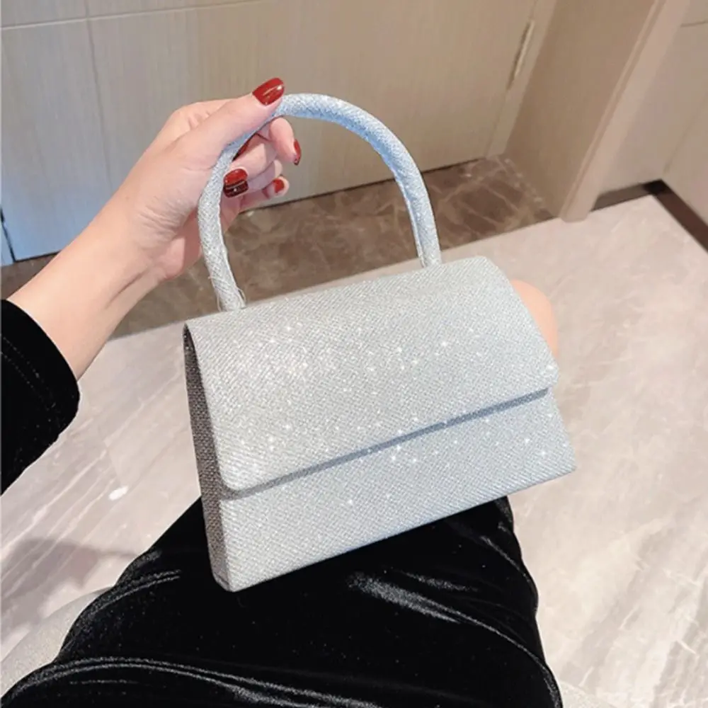 New-Silver-Bright-Silk-Evening-Bag-Women-Elegant-Fashion-Banquet-Clutch ...