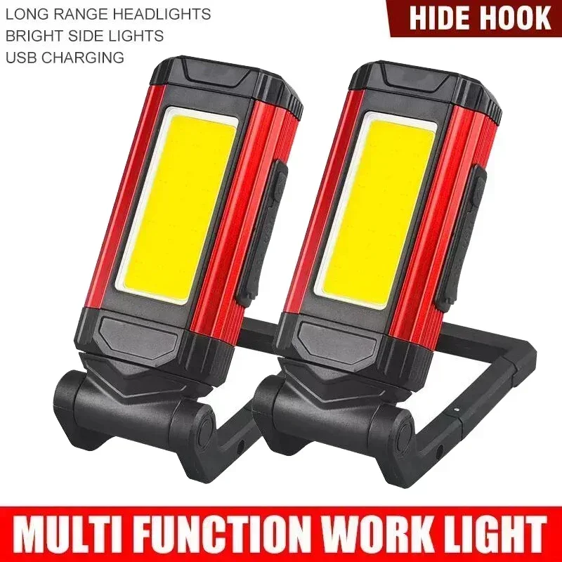 1-2-4PCS-Magnetic-COB-Work-Light-USB-Rechargeable-LED-Flashlight ...