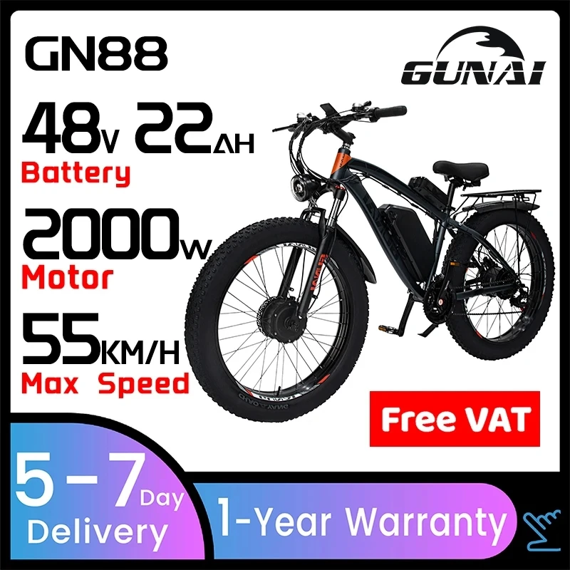 GUANI-GN88-Electric-Bike-4-0-26-Inch-Fat-Tire-Cross-Country-Bike-Dual ...