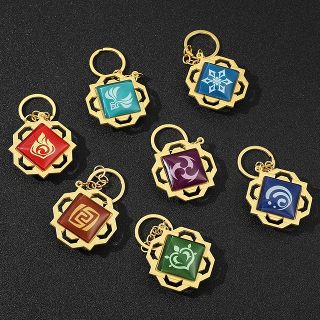 Game Genshin Impact Vision Lnazuma Ganyu Keqing Wendi Xiao Keychain ...