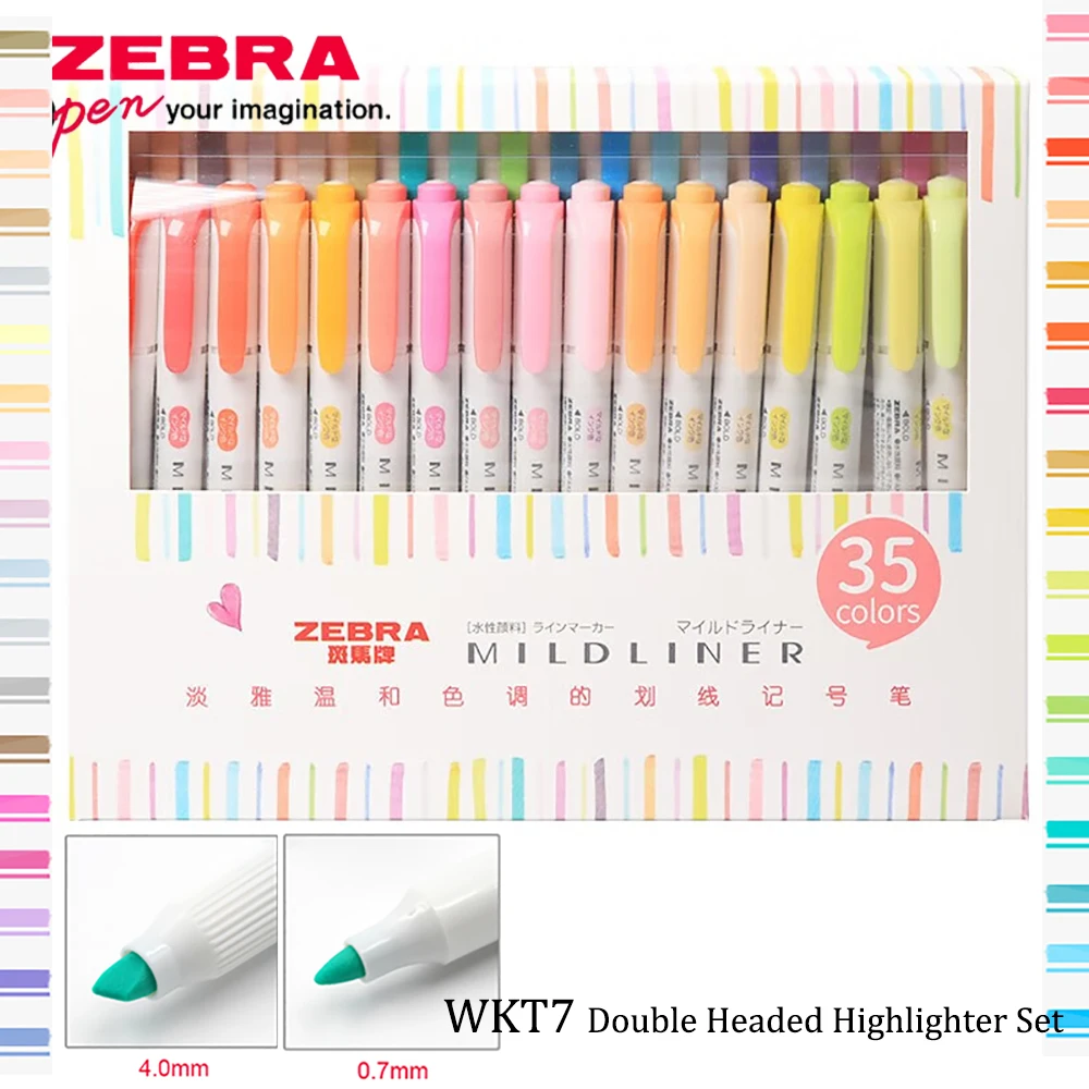 35Colors-JapanZEBRA-Double-Headed-Highlighter-Pen-Set-Fluorescent ...