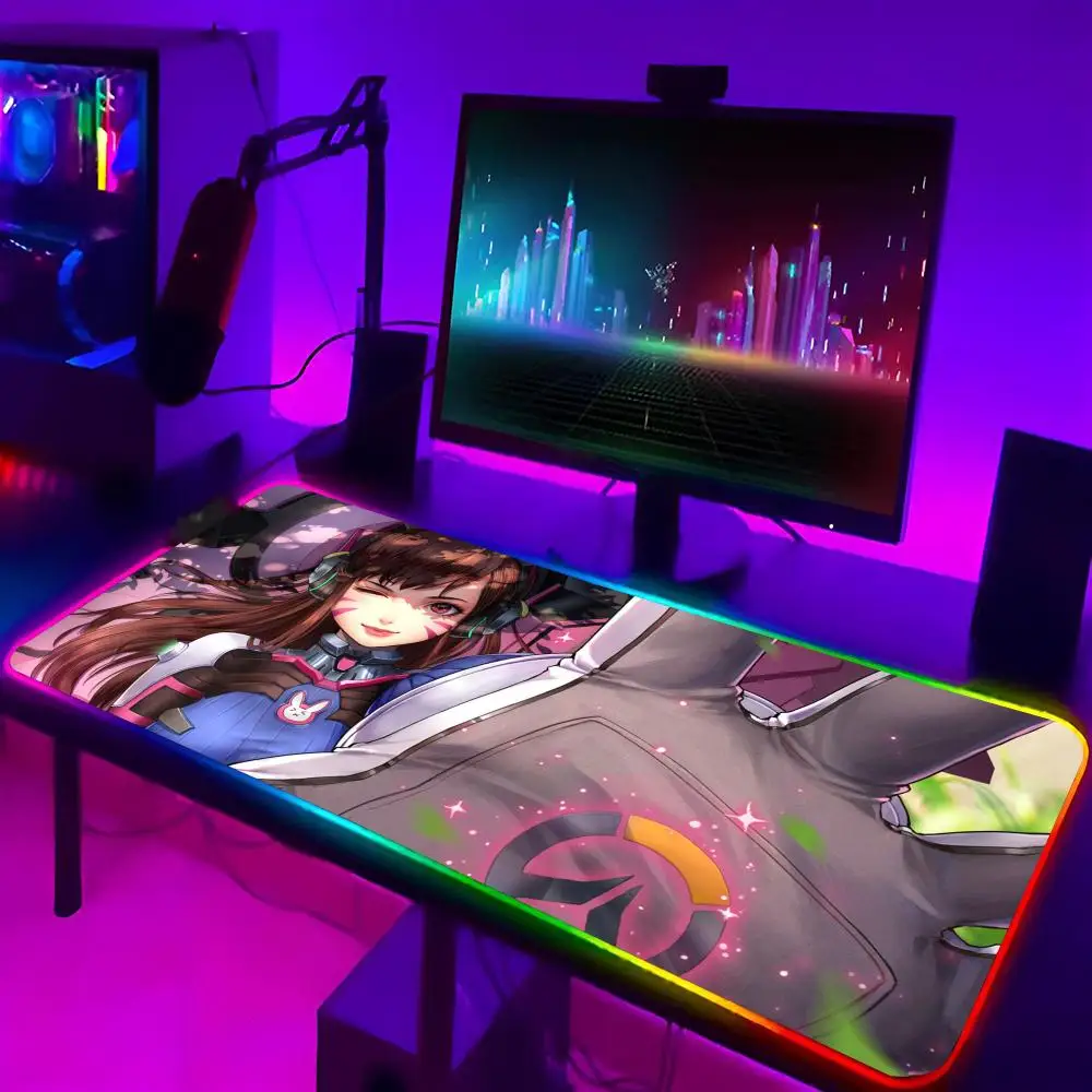 Overwatch-Dva-Girl-Mouse-Pad-Mat-Laptop-Gaming-RGB-Mousepad-Impress-o ...