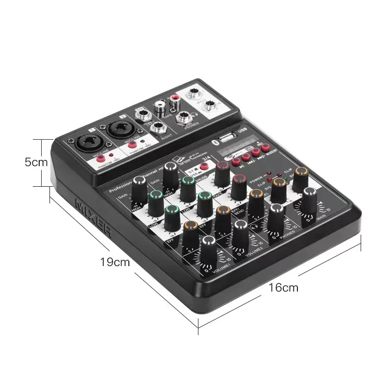 디지털 미니 4CH DJ 믹서, 블루투스 사운드 카드, 전문 무대, USB 라이브 스팀 오디오 믹서| | - AliExpress