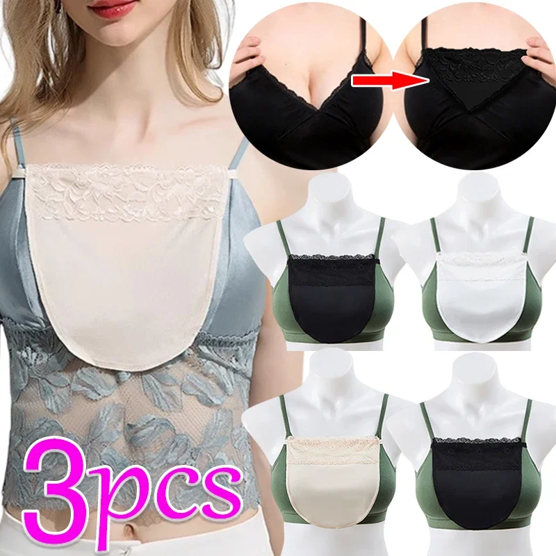3pcs-Women-s-Lace-Cleavage-Cover-Up-Camisole-Bra-Underwears-Strapless-Insert-Wrapped-Chest ...