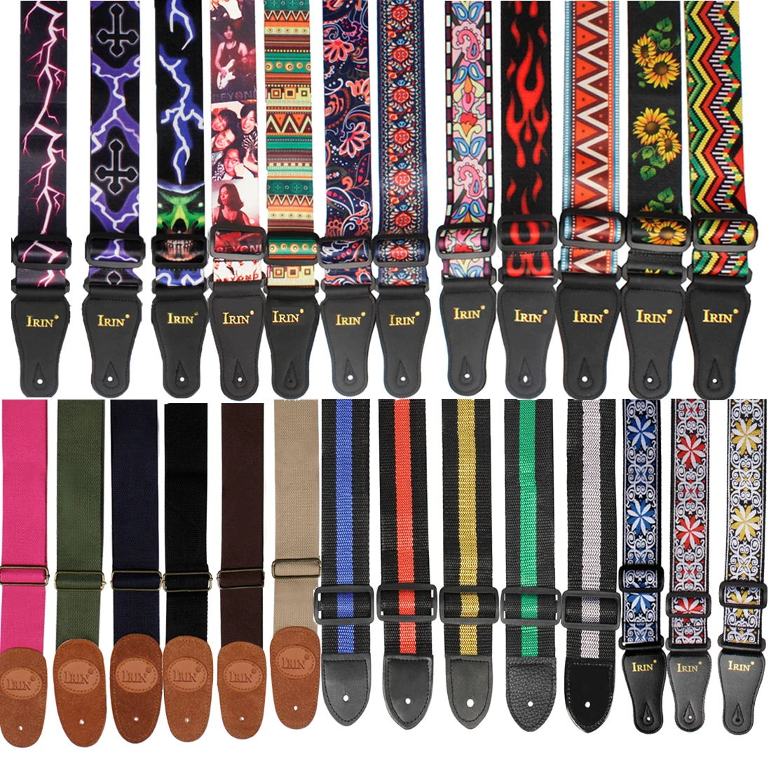 Adjustable Guitar Strap Polyester High-Grade Printing Ethnic Style Pure ...