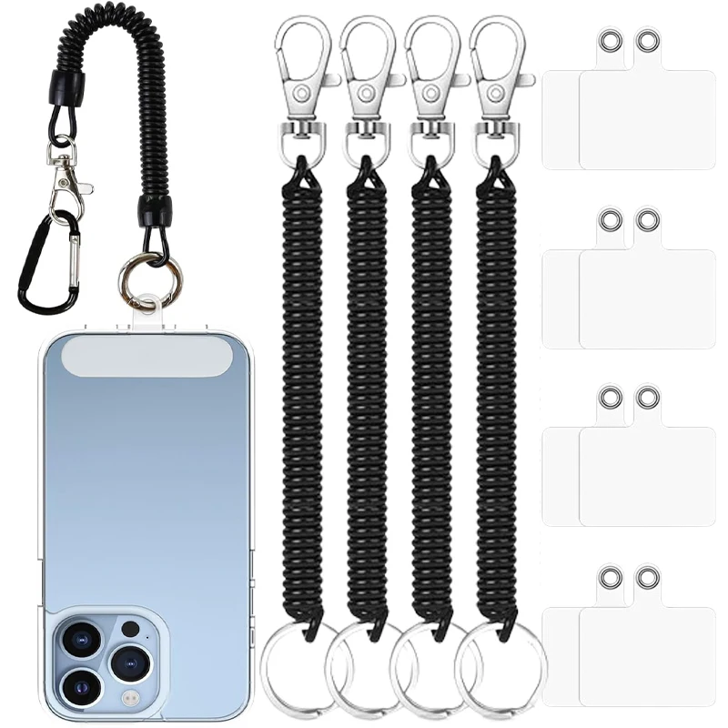 Mobile-Phone-Anti-theft-Lanyard-Card-Set-Universal-Spring-Sling-Rope ...
