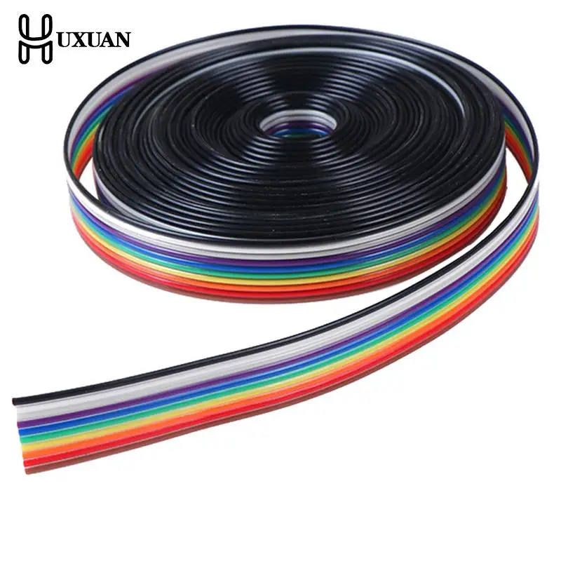 5meters/lot Ribbon Cable 10WAY Flat Color Rainbow Ribbon Cable Wire ...