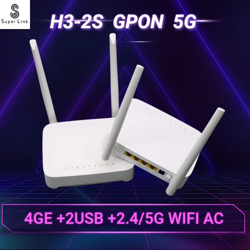 5G ONU GPON H3-2S 4GE+2USB +2.4G/5G WIFI AC Dual Band FTTH Modem Fiber ...