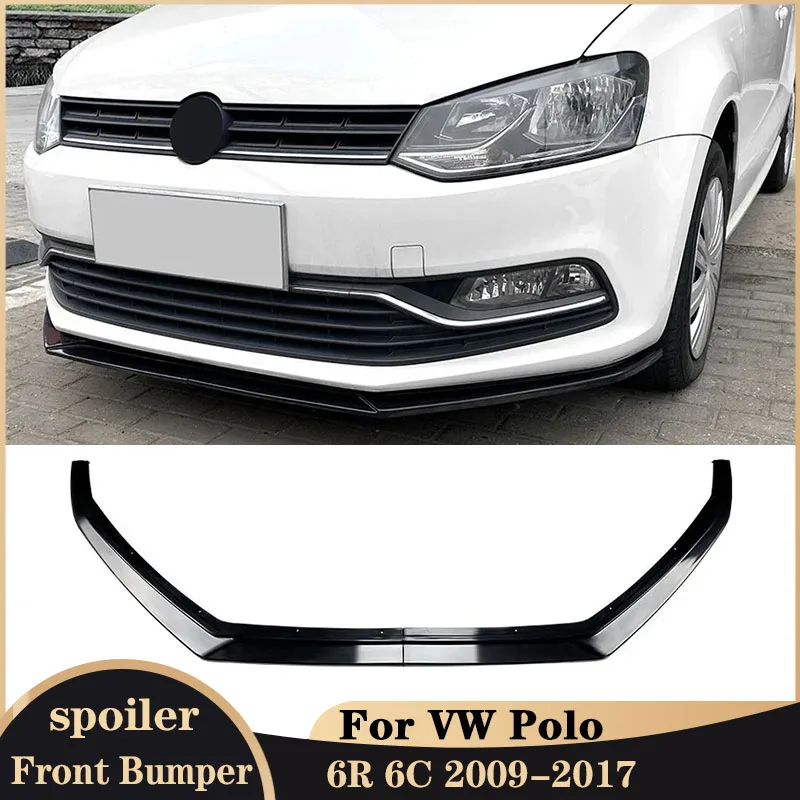 Front Bumper Spoiler Body Kit Diffuser for VW Polo 6R 6C 2009-2017 ...