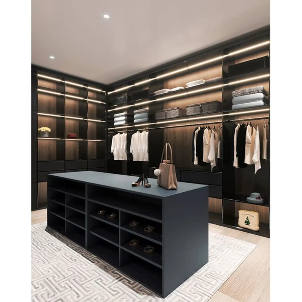 L-Shape-Customized-Size-Wardrobes-Melamine-Finished-Plywood-Walk-In ...