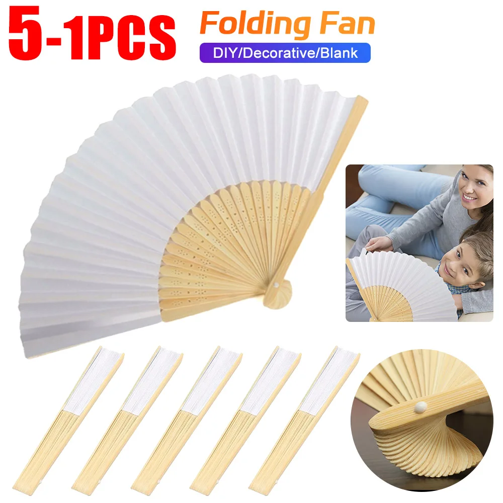 Fans-Hand-Practice-Hand-Held-Fan-Blank-White-DIY-Paper-Decorative ...