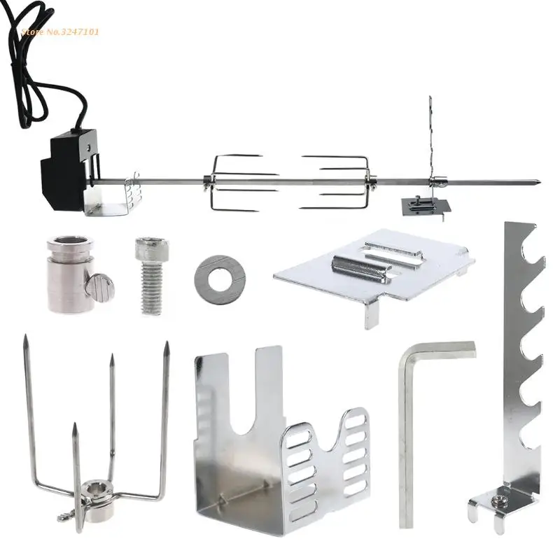 Universal Automatic Grill Rotisserie Kit With 4w Electric Motor Spit ...
