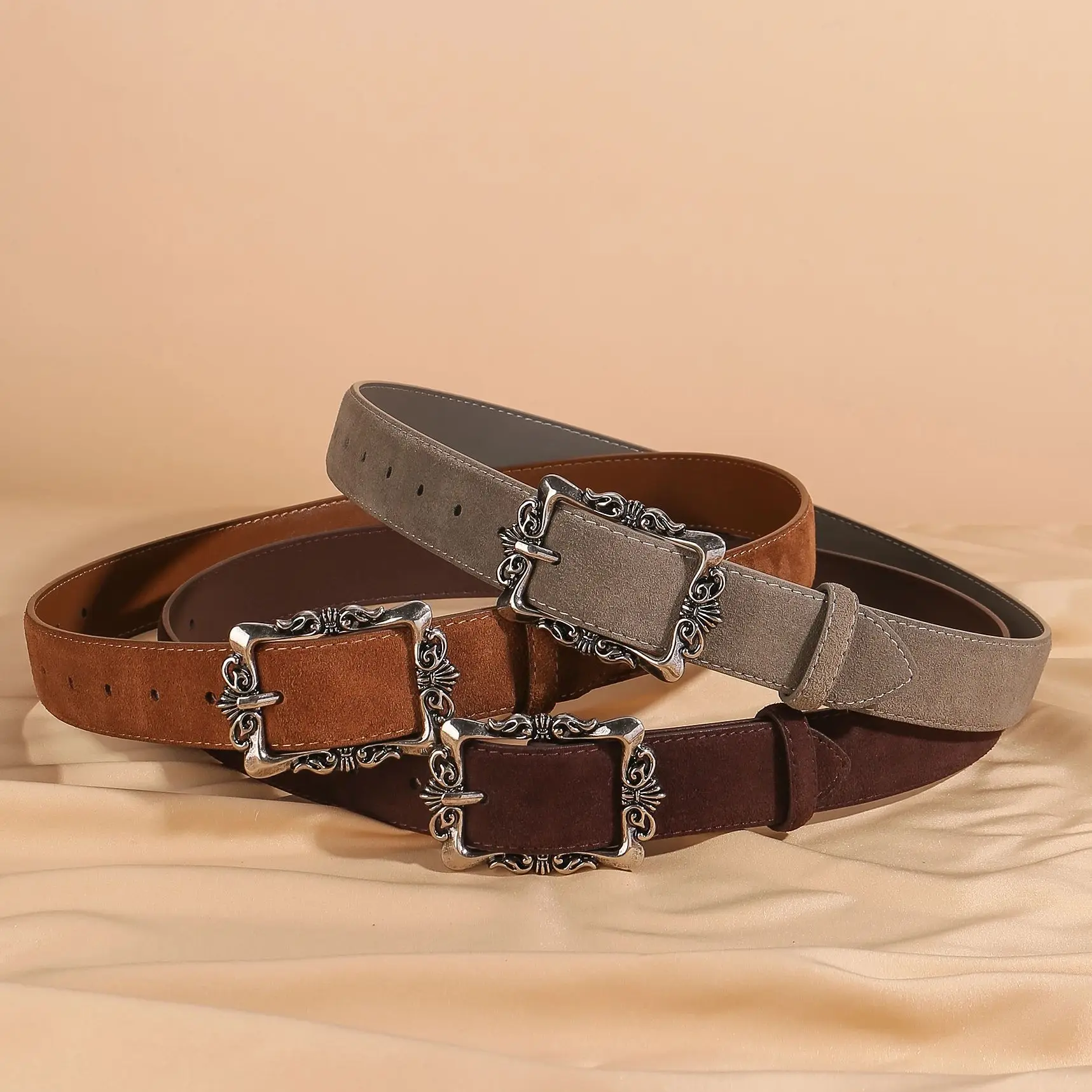Luxury Suede Leather Belt for Women – Designer Fashion