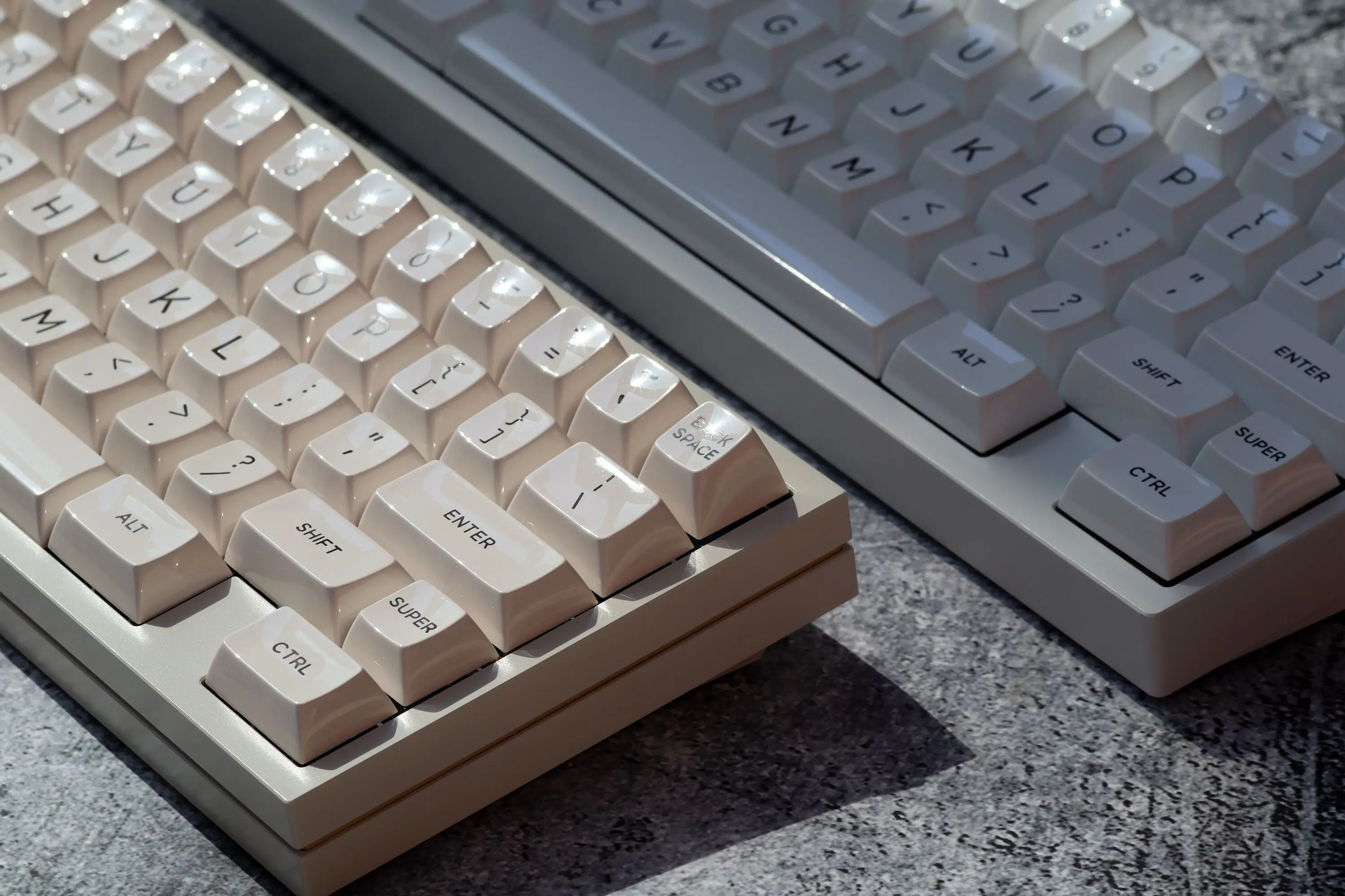 JTK-HSA-CREAMWHITE-Keycap-Set-ABS-Custom-Minimalist-High-Gloss-Keyboard ...