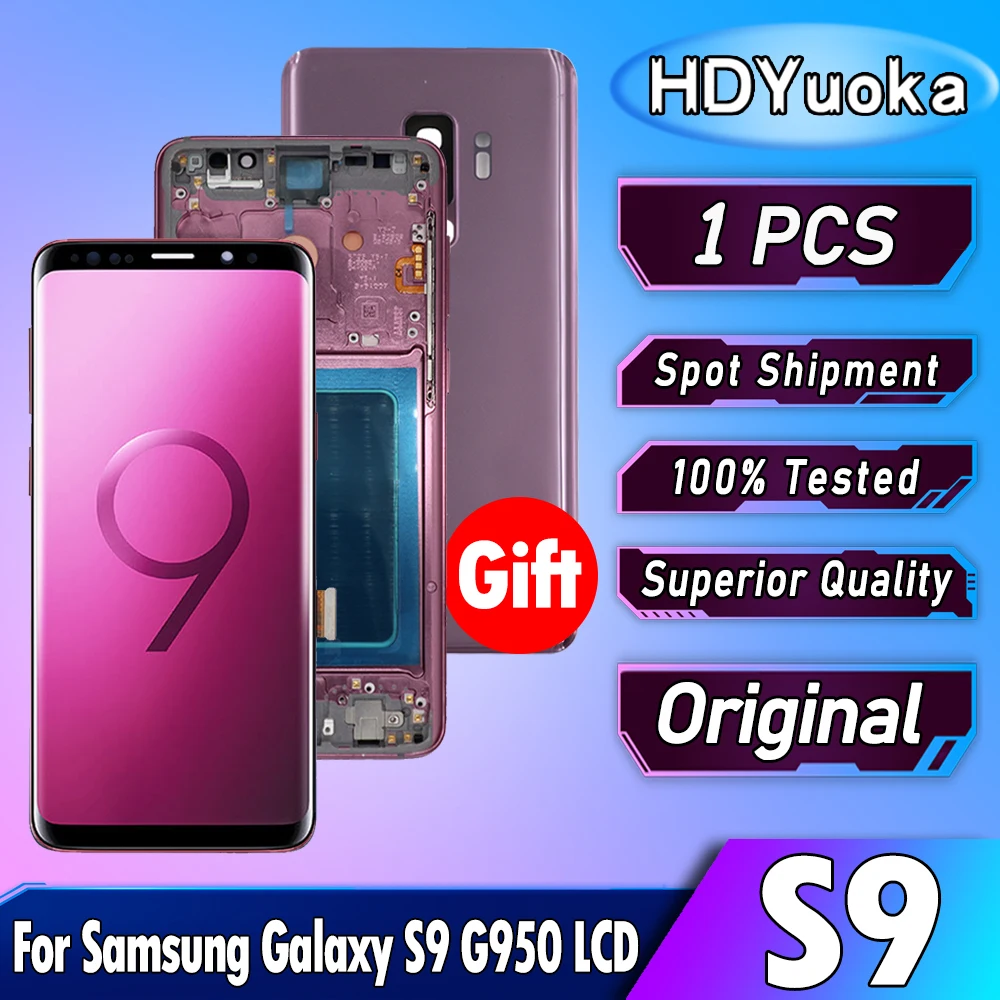 Pantalla LCD AMOLED Original de 5,8 pulgadas para Samsung Galaxy S9, pantalla táctil LCD S9 G960 ...