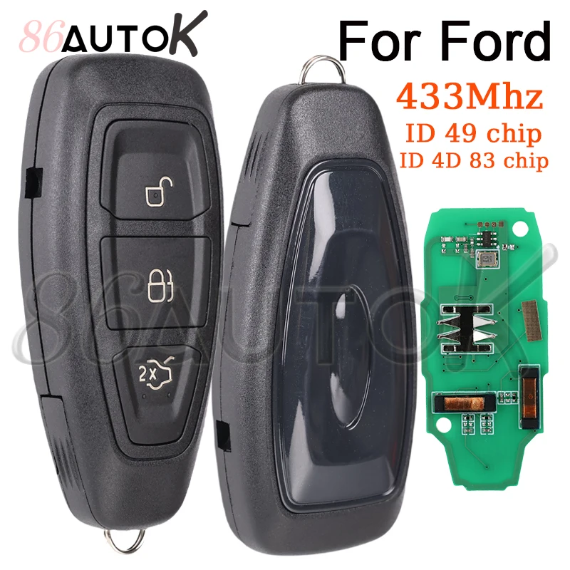 Auto Remote Key Fob For Ford Kuga Focus Fiesta Grand B-Max C-Max Mondeo ...
