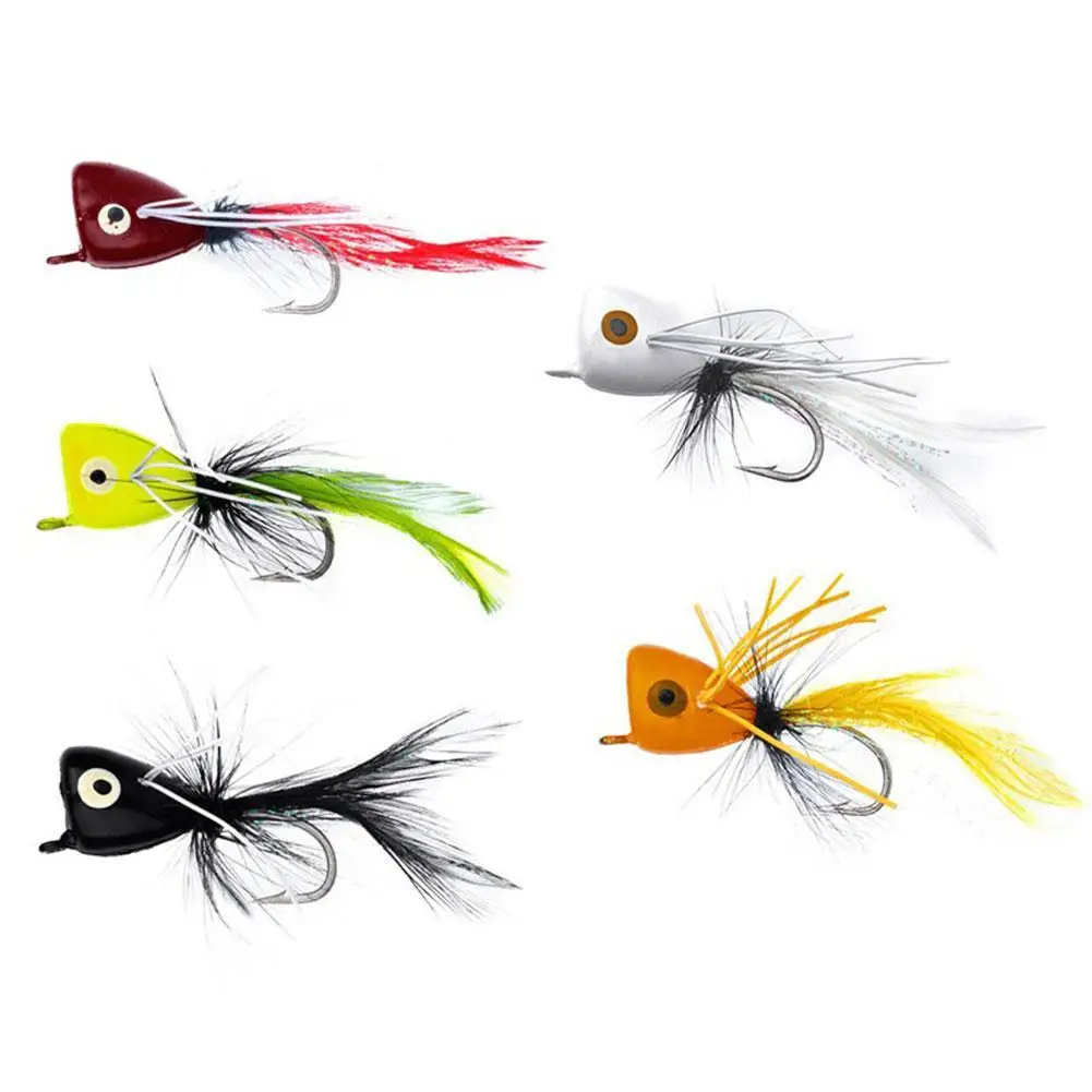 5Pcs-Topwater-Fly-Fishing-Poppers-Floating-Dry-Flies-Bugs-Insect-Lures ...